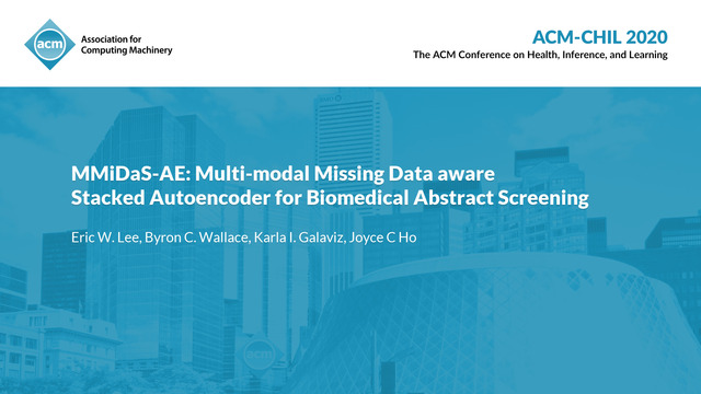 Eric W Lee Byron C Wallace Karla I Galaviz Joyce C Ho · Mmidas Ae Multi Modal Missing