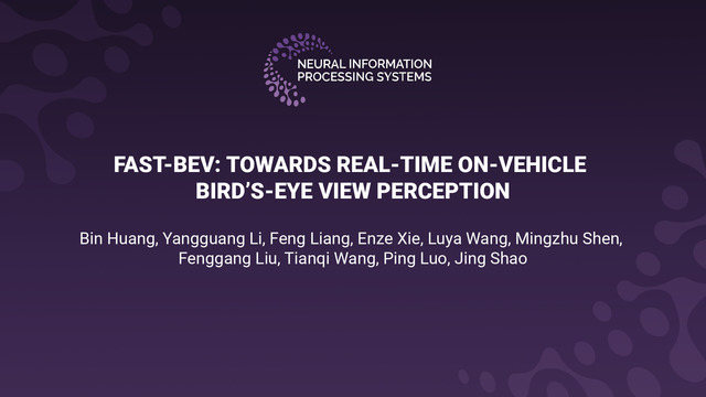 Bin Huang, Yangguang Li, Feng Liang, Enze Xie, Luya Wang, Mingzhu Shen ...